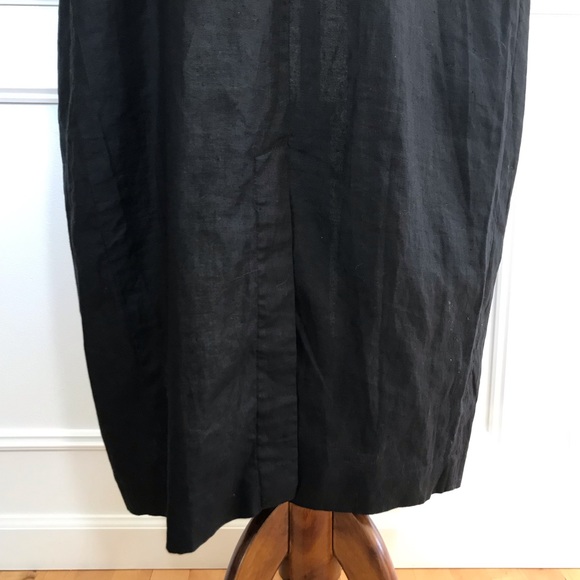 Valerie Stevens | Dresses | Valerie Stevens Black Linen Button Up Maxi ...